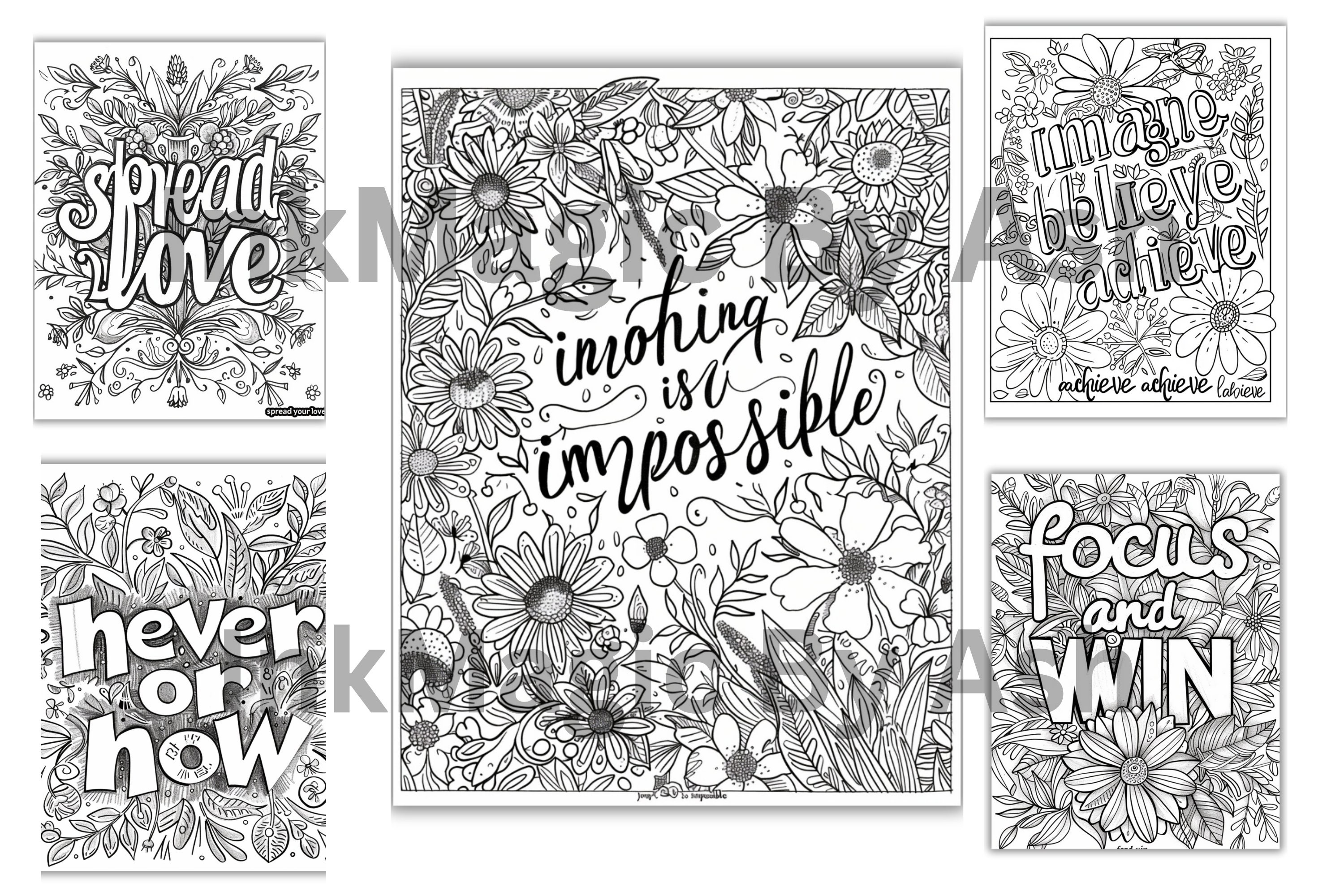 Motivational Quotes Coloring Pages for Kids & Adults, Printable ...