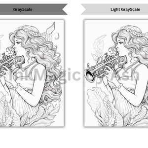 48 Mermaids Colouring Book, Underwater Princess, Adults + Kids- Instant ...