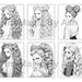 Girls Hairstyle Digital Coloring Book, Women Timeless and Elegant Style ...