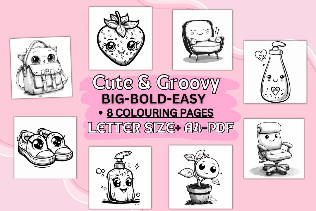 Cute and Groovy Big-bold-easy V2coloring Book,fantasy Anime Coloring ...