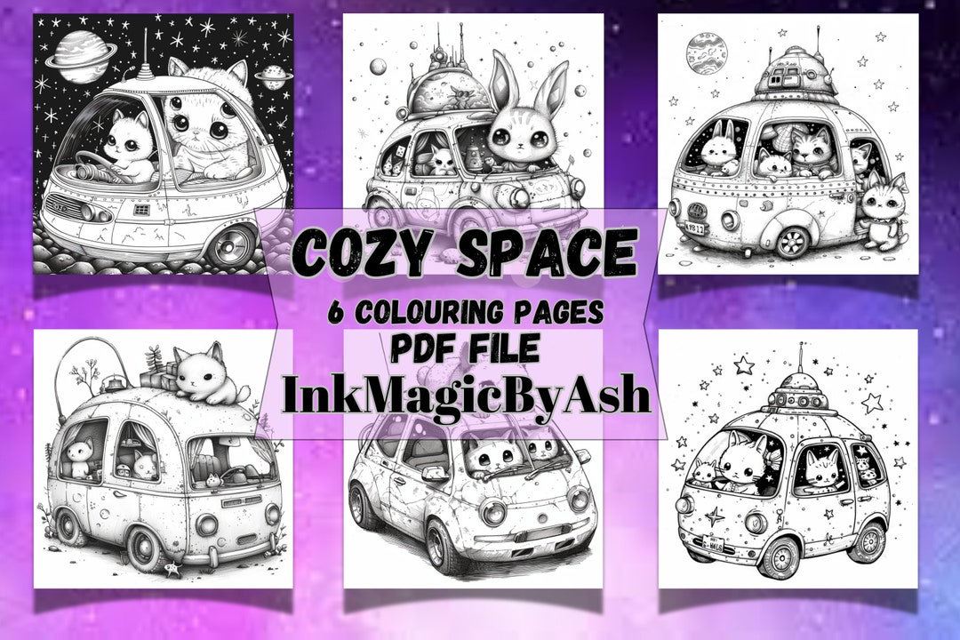 COZY SPACE Coloring Book V3,fantasy Anime Coloring Page, Adult & Kids ...