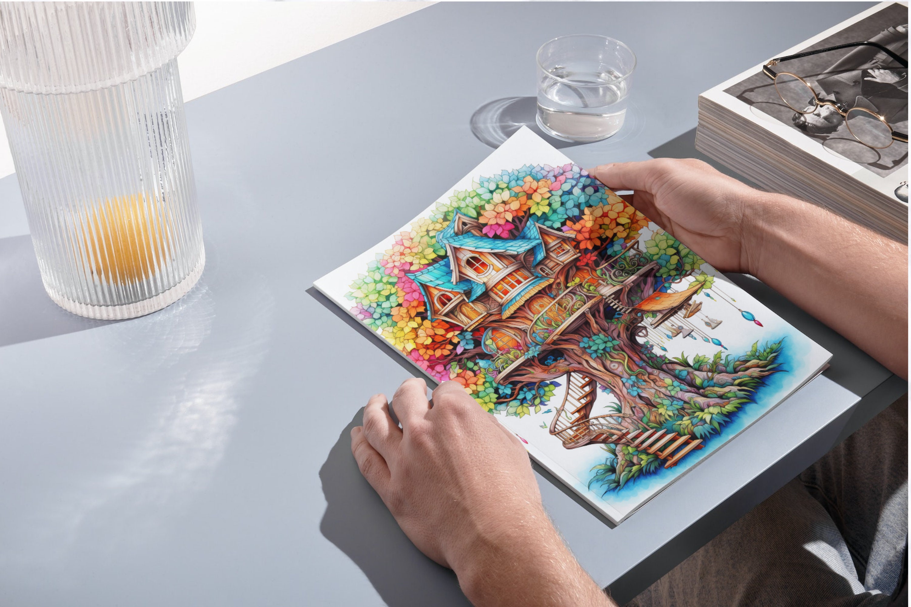 Enchanted Tree House Coloring Book, Fairy Tree House Coloring Book for ...