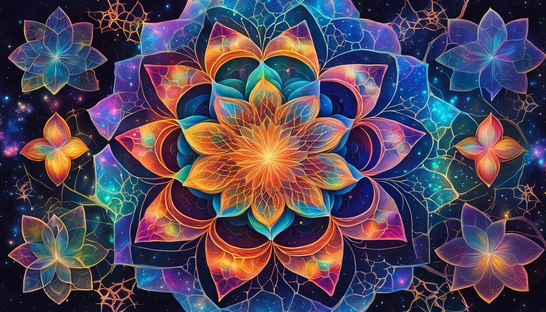 10 Cosmic Flower of Life Backgrounds - Flower of Life Computer ...