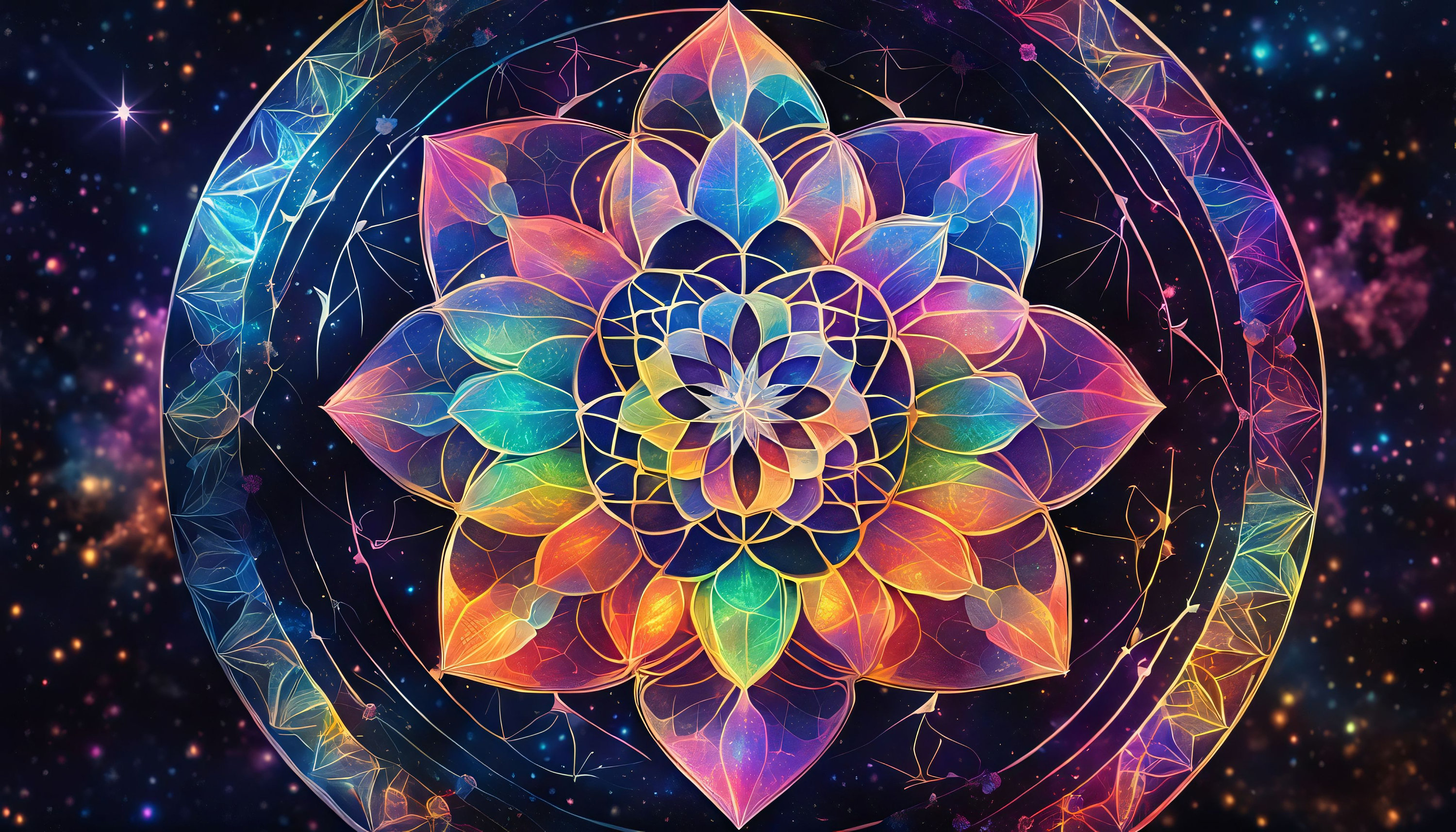 10 Cosmic Flower of Life Backgrounds - Flower of Life Computer ...