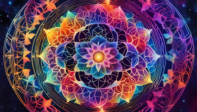 10 Cosmic Flower of Life Backgrounds - Flower of Life Computer ...