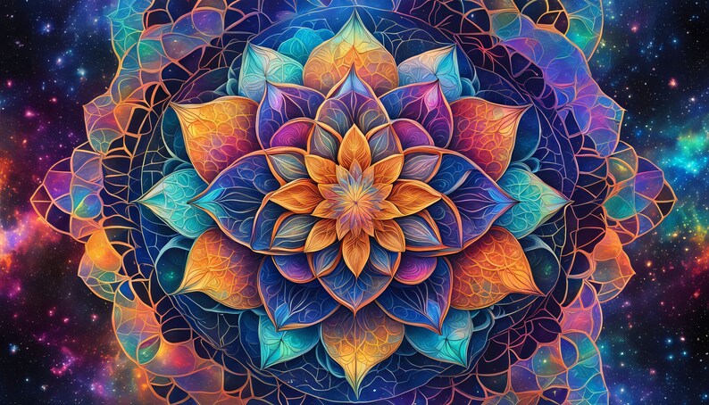 10 Cosmic Flower of Life Backgrounds - Flower of Life Computer ...