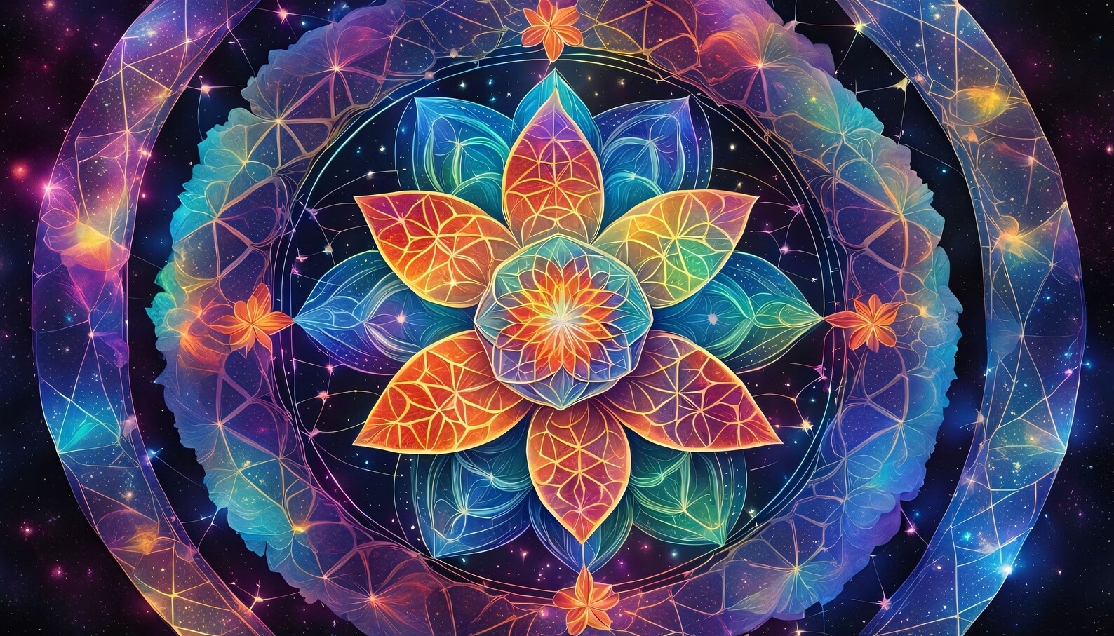 10 Cosmic Flower of Life Backgrounds - Flower of Life Computer ...