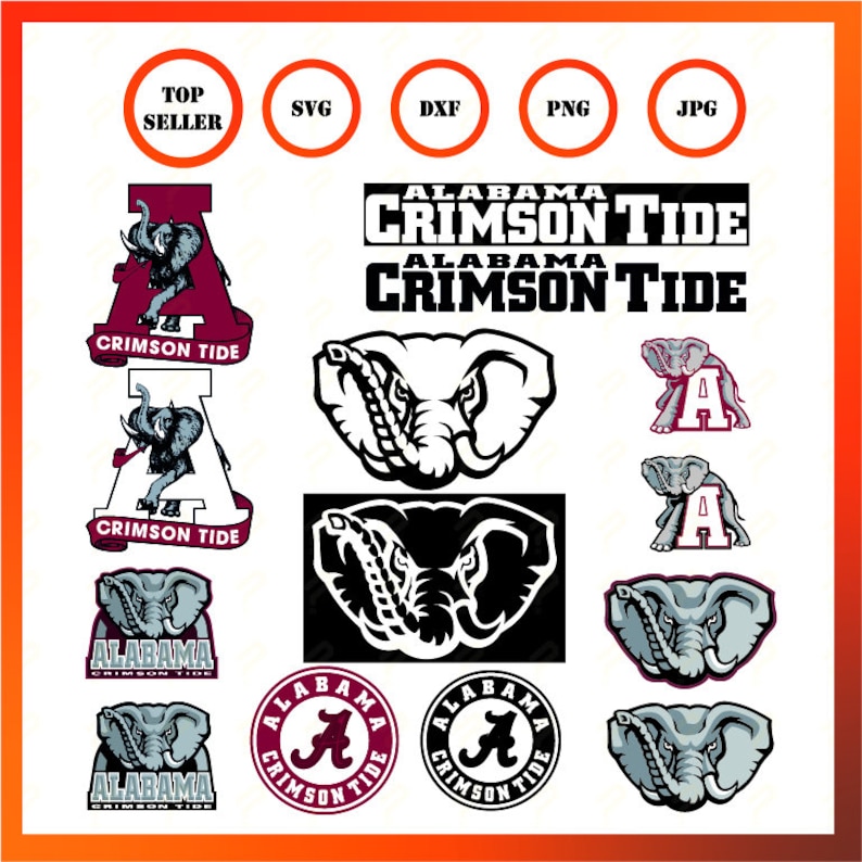 Alabama Crimson Tide SVG PNG: Roll Tide Football (digital Download) - Etsy