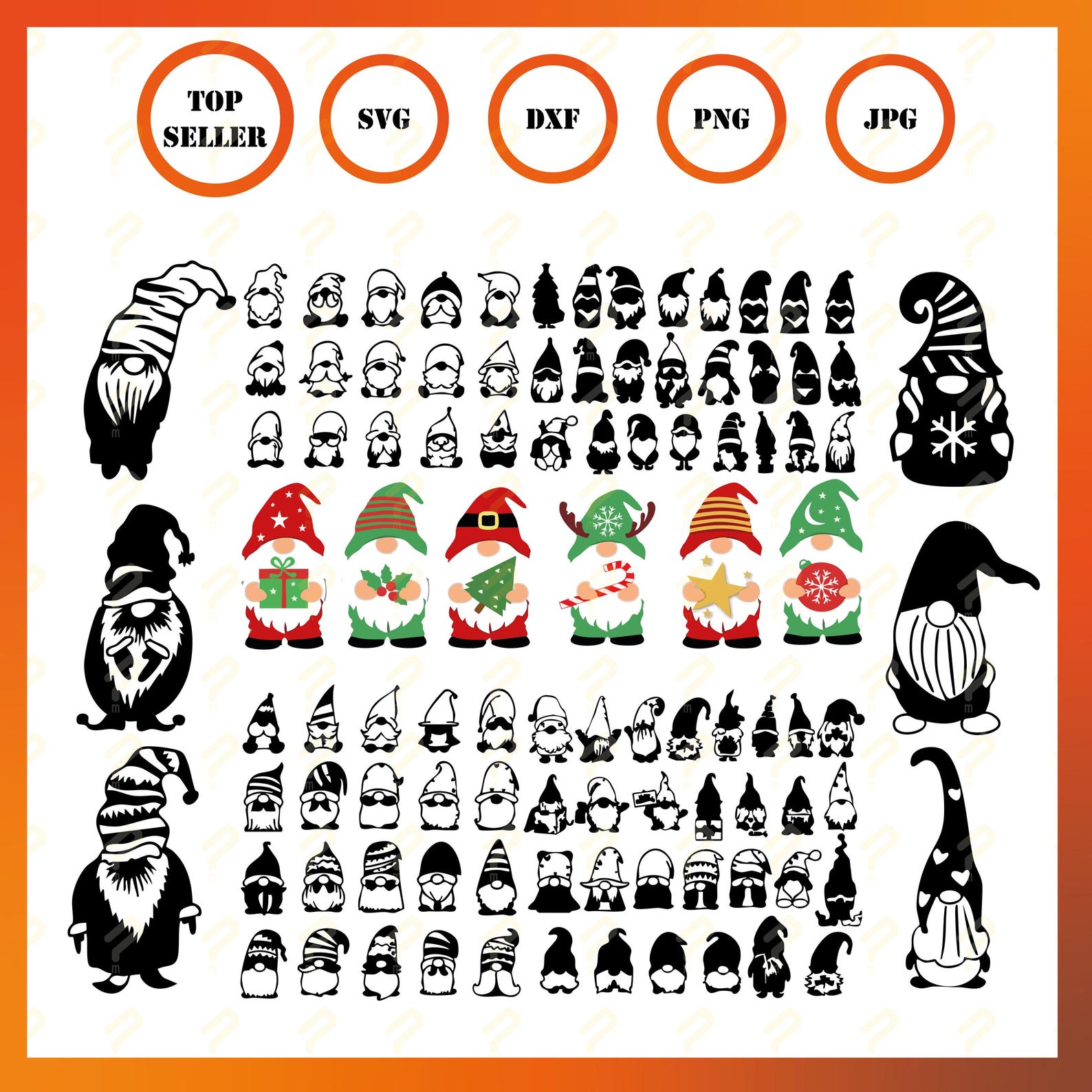 Christmas Gnome SVG Bundle: Doodle Cut Files for Cricut (digital ...