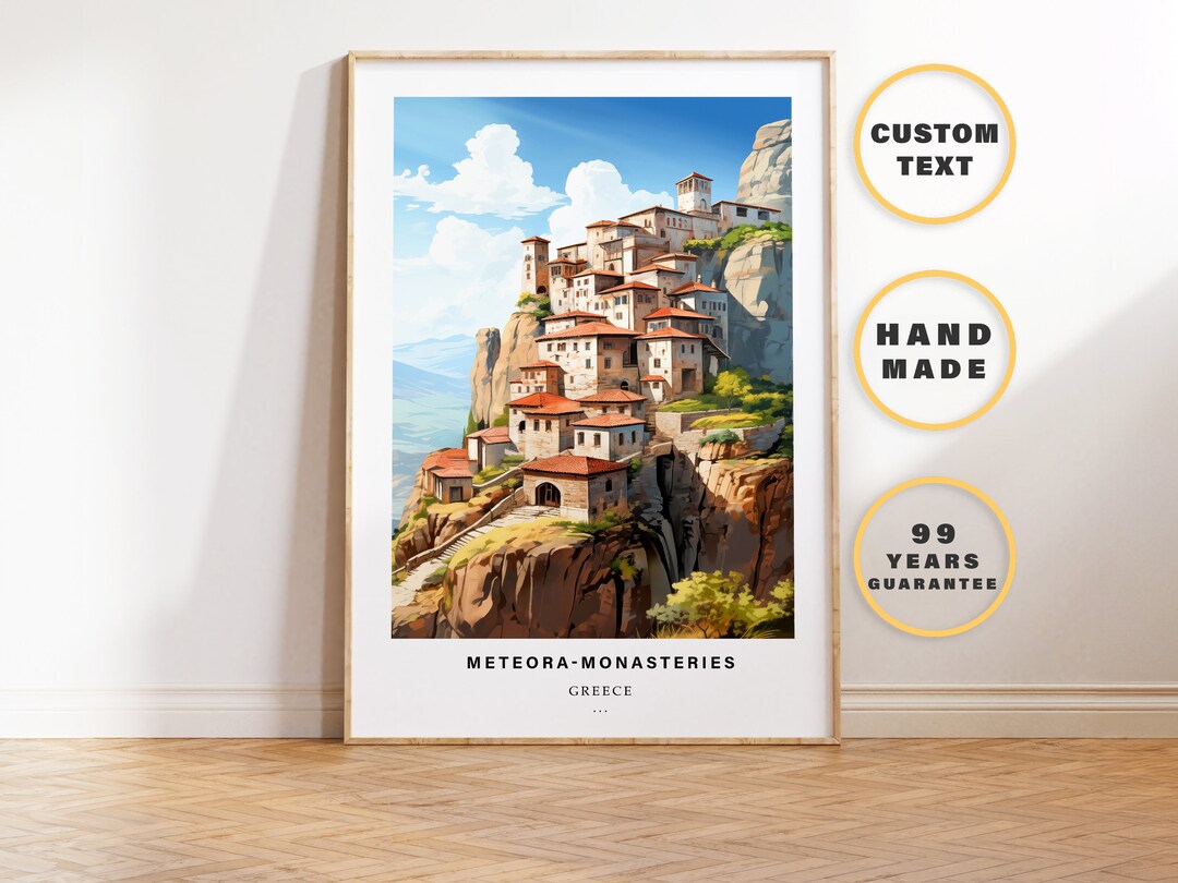 Personalized Meteora Monasteries Print: Capture Greece's Beauty on ...