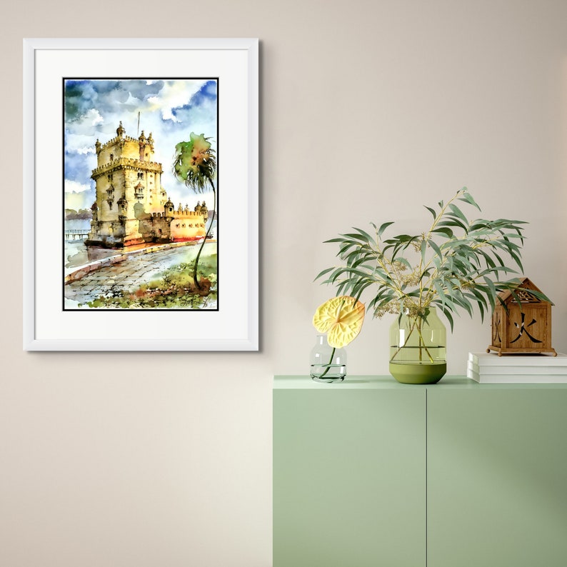 Belém Tower Lisbon Portugal Printed Poster Room Decor Travel Print Wall ...