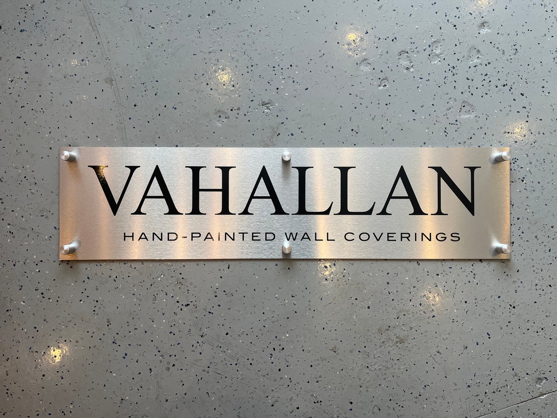 12" X 48" Brushed Silver Aluminum Lobby/reception Sign for Business - Etsy