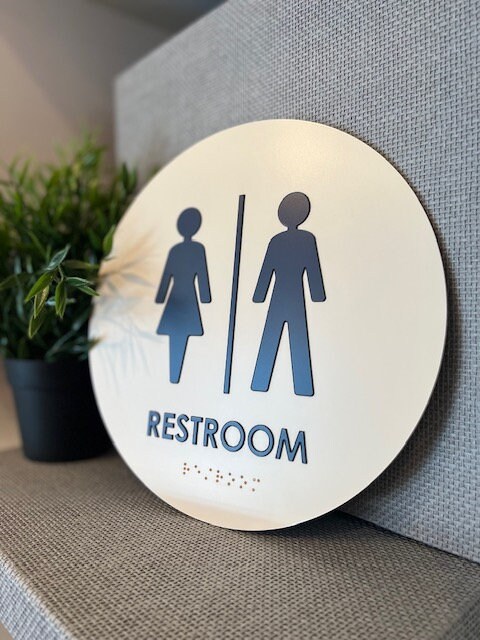 Round ADA Restroom Sign - Etsy