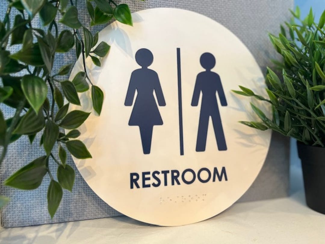 Round ADA Restroom Sign - Etsy