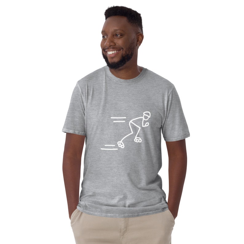 Adventurous Stickman on Roller Skates Fun Printed T-shirt - Etsy