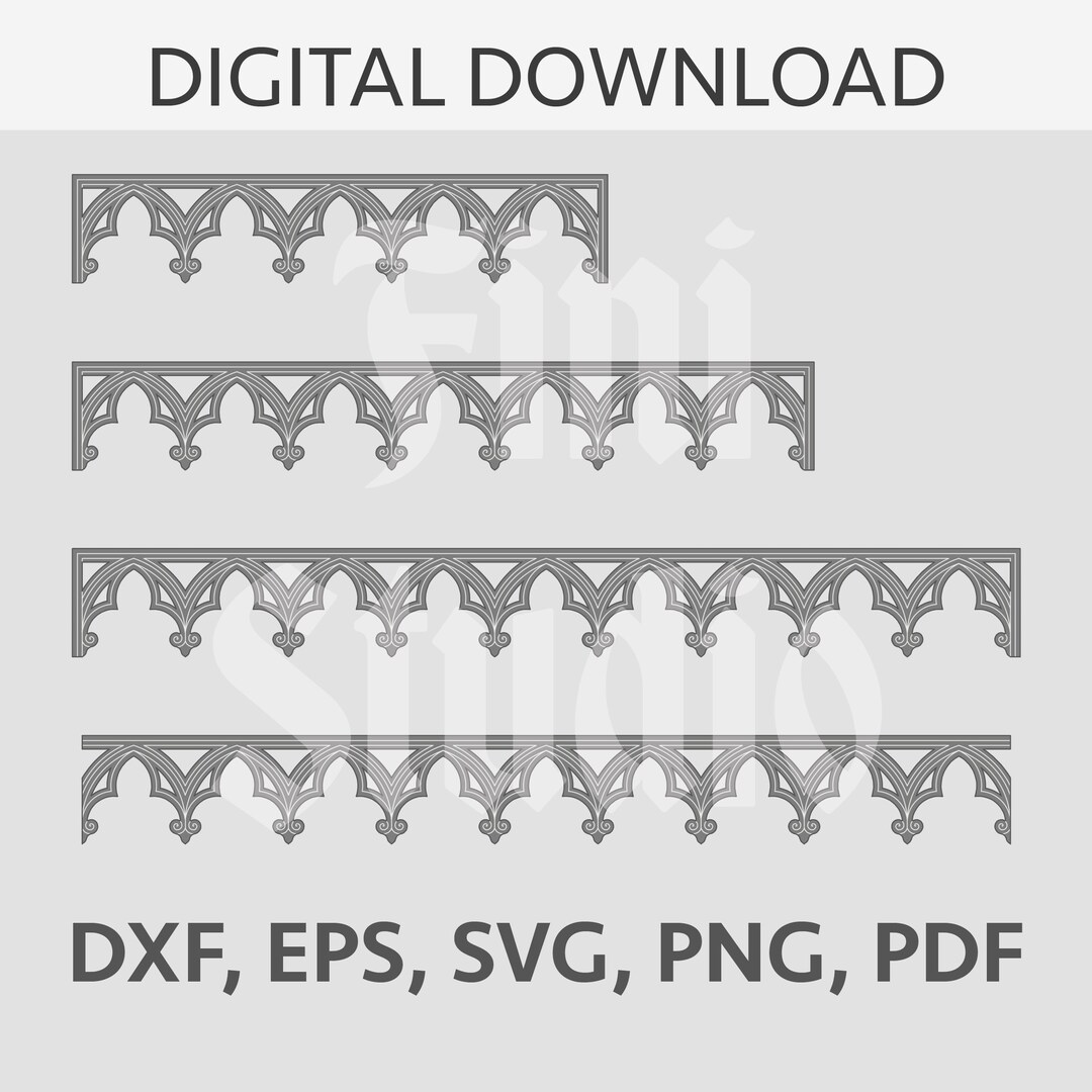 Frieze, Gothic, Laser Cutting Files, Instant Download Files for Cutting ...