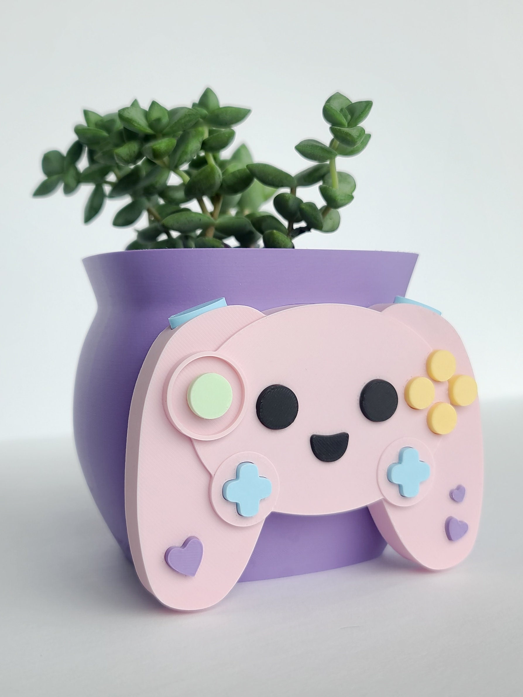 Cute Cozy Round Gaming Controller Planter | Gaming Desk Accessory ...