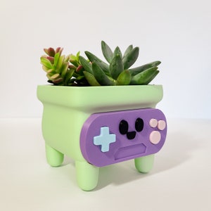 Cute Cozy Square Gaming Controller Planter | Gaming Desk Accessory ...