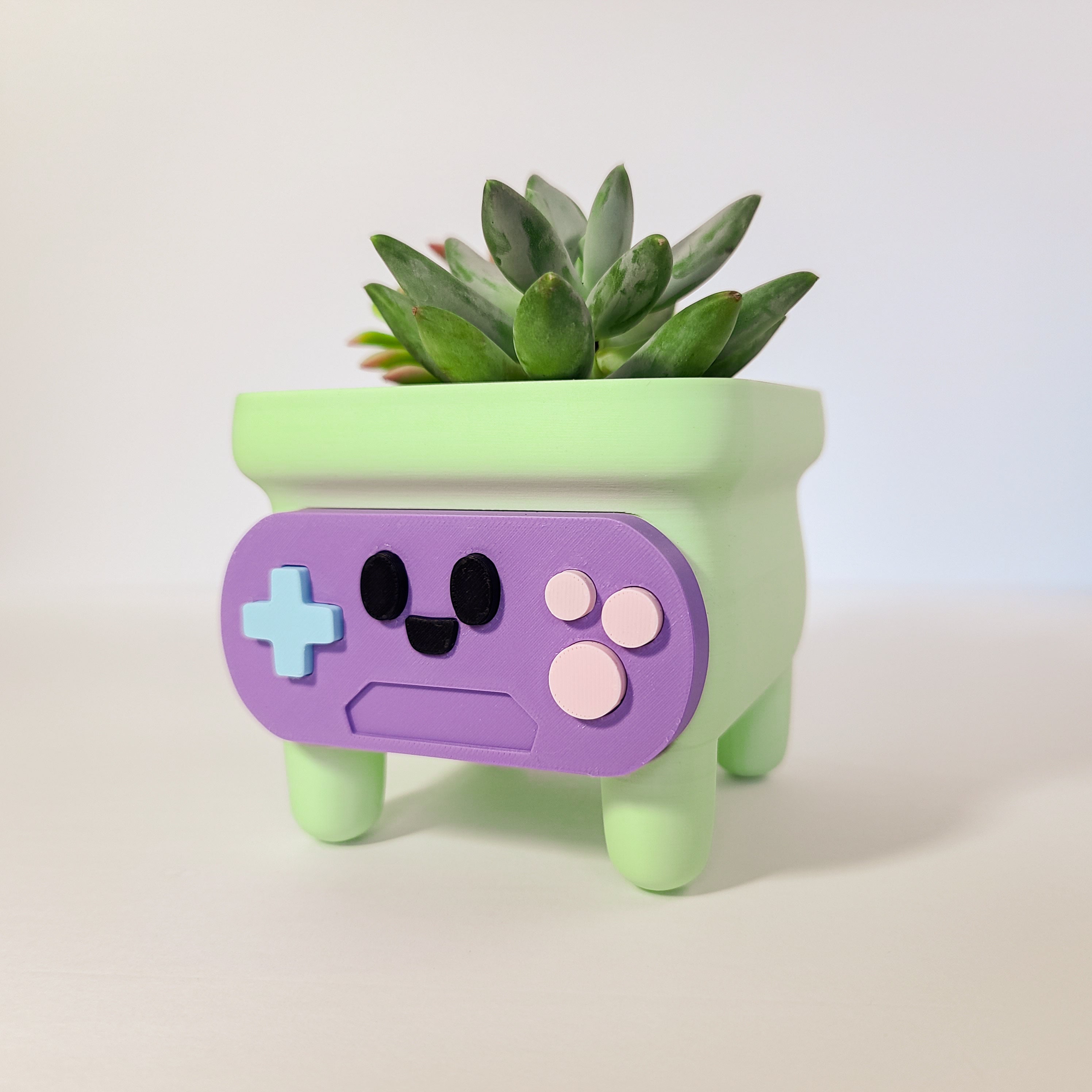 Cute Cozy Square Gaming Controller Planter | Gaming Desk Accessory ...