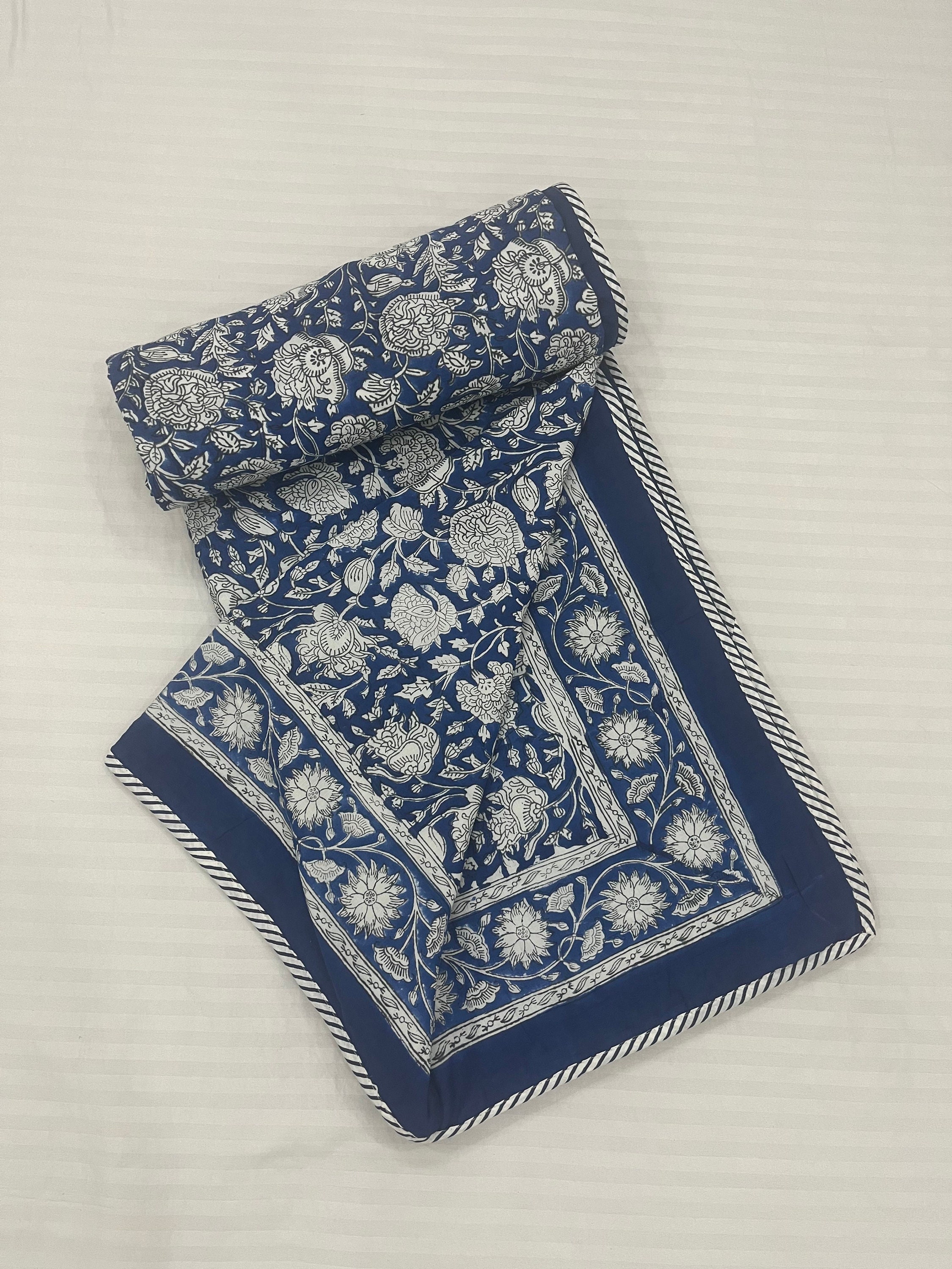 Hand Block Print Cotton Dohar Handmade Ac Blanket Reversible Dohar Ac ...
