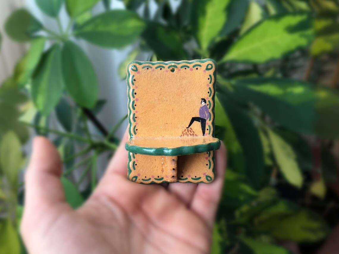 Ceramic Handmade Mini Wall Decor Art Mini Ceramic Tiny - Etsy