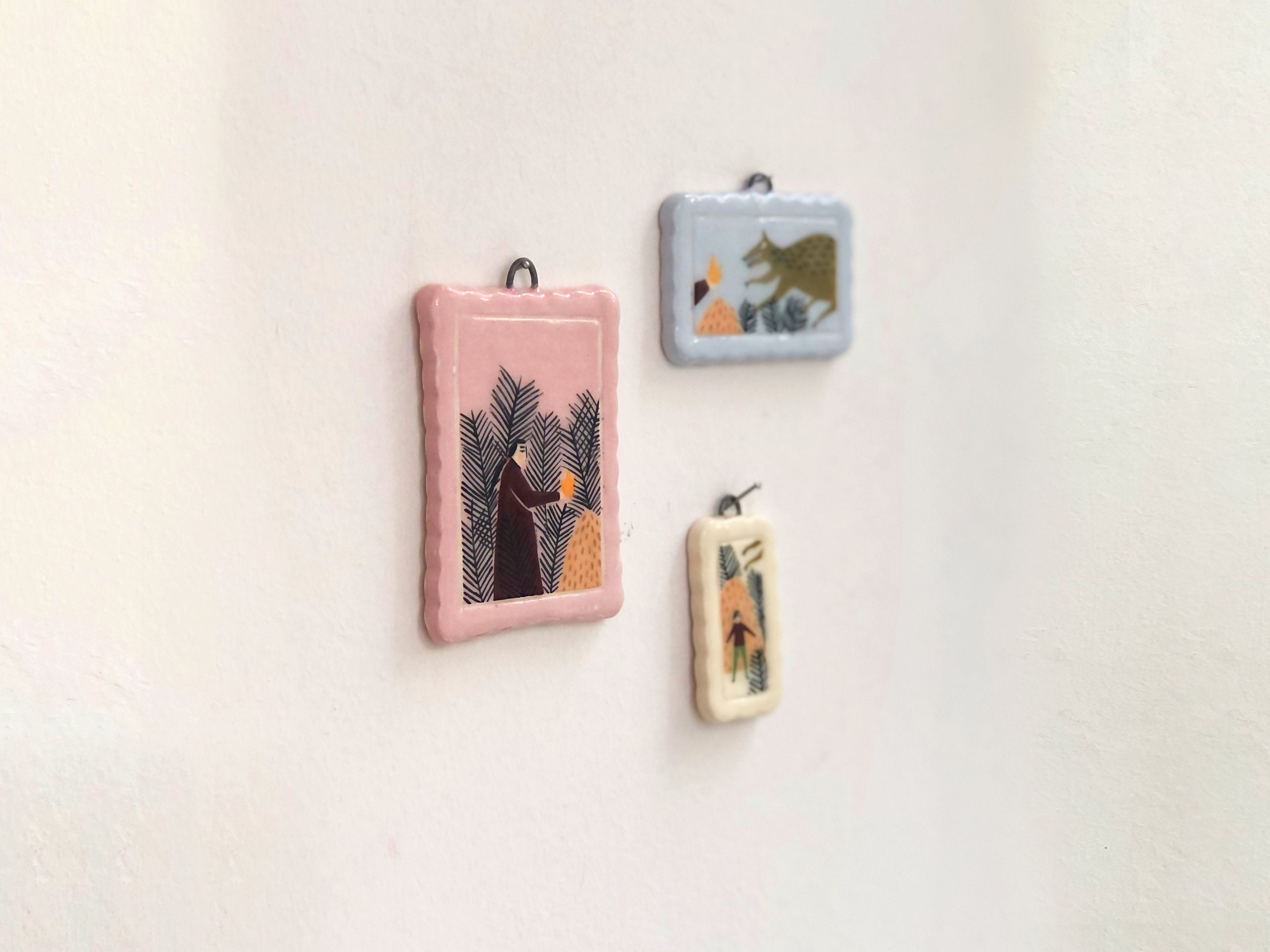 3-piece Tiny Wall Decor Set, Handmade Mini Ceramic Wall Decor, Uni ...