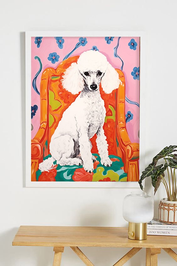 Poodle Print, White Poodle Dog Print Download, Cute Poodle Printable ...