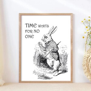 The White Rabbit Motivational Quote Poster, Alice in Wonderland Decor ...