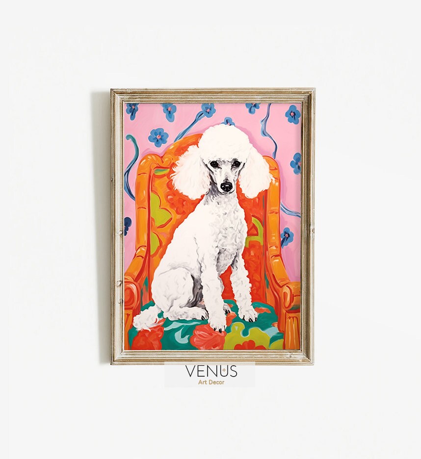 Poodle Print, White Poodle Dog Print Download, Cute Poodle Printable ...