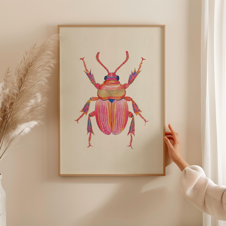 Beetle Wall Art, Insect Decor, Bug Print, Botanical Art, Insects & Bugs ...