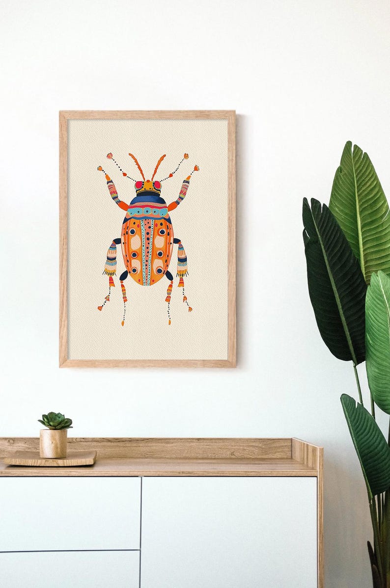 Beetle Wall Art, Insect Decor, Bug Art, Botanical Prints (digital ...