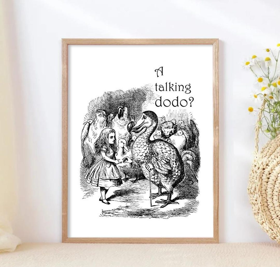 Dodo and Alice in Wonderland Print, Vintage Illustration Book Quote ...