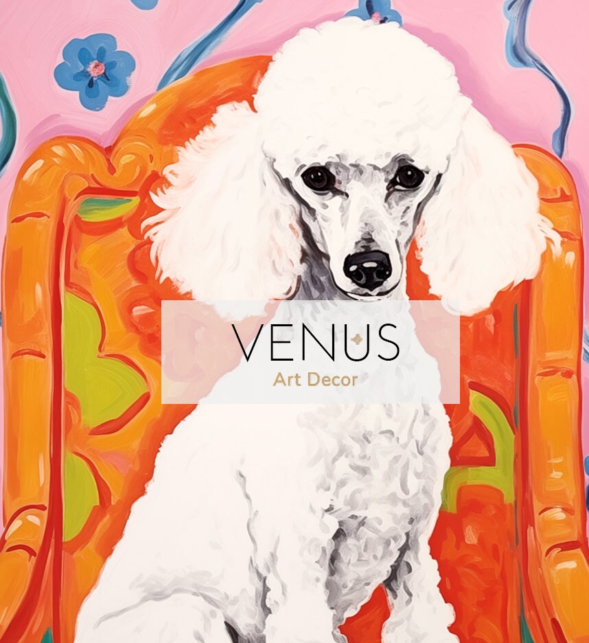 Poodle Print, White Poodle Dog Print Download, Cute Poodle Printable ...