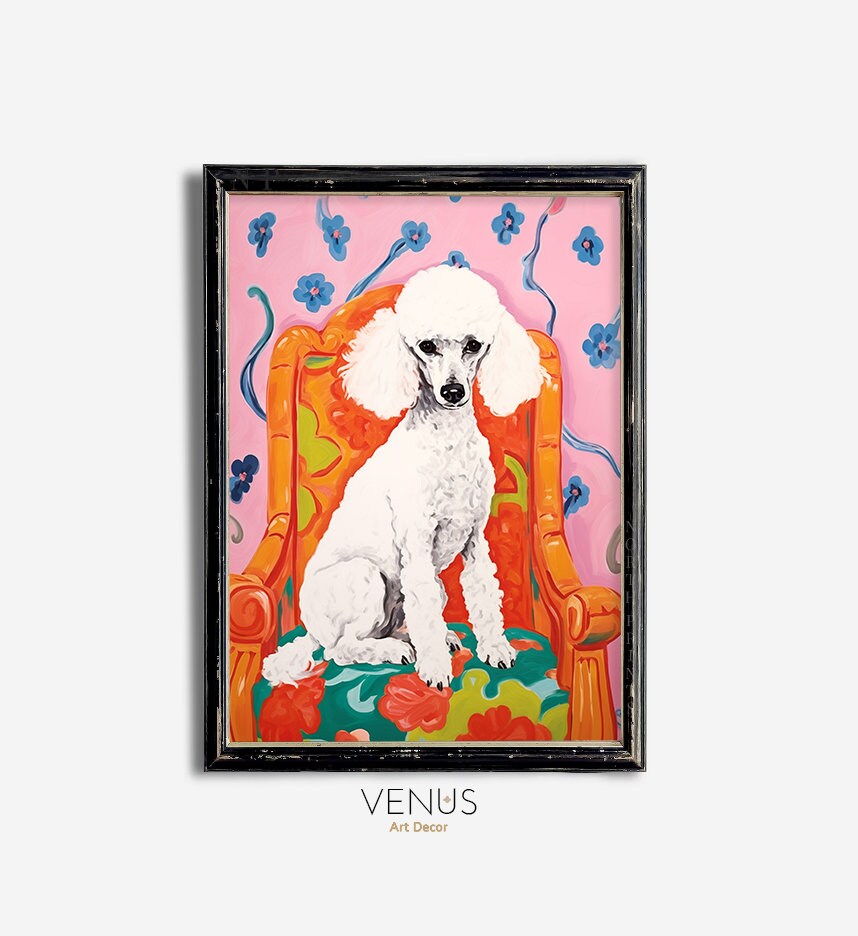 Poodle Print, White Poodle Dog Print Download, Cute Poodle Printable ...