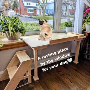Wooden Dog Window Perch: No-drill Pet Windowsill, Custom Size - Etsy
