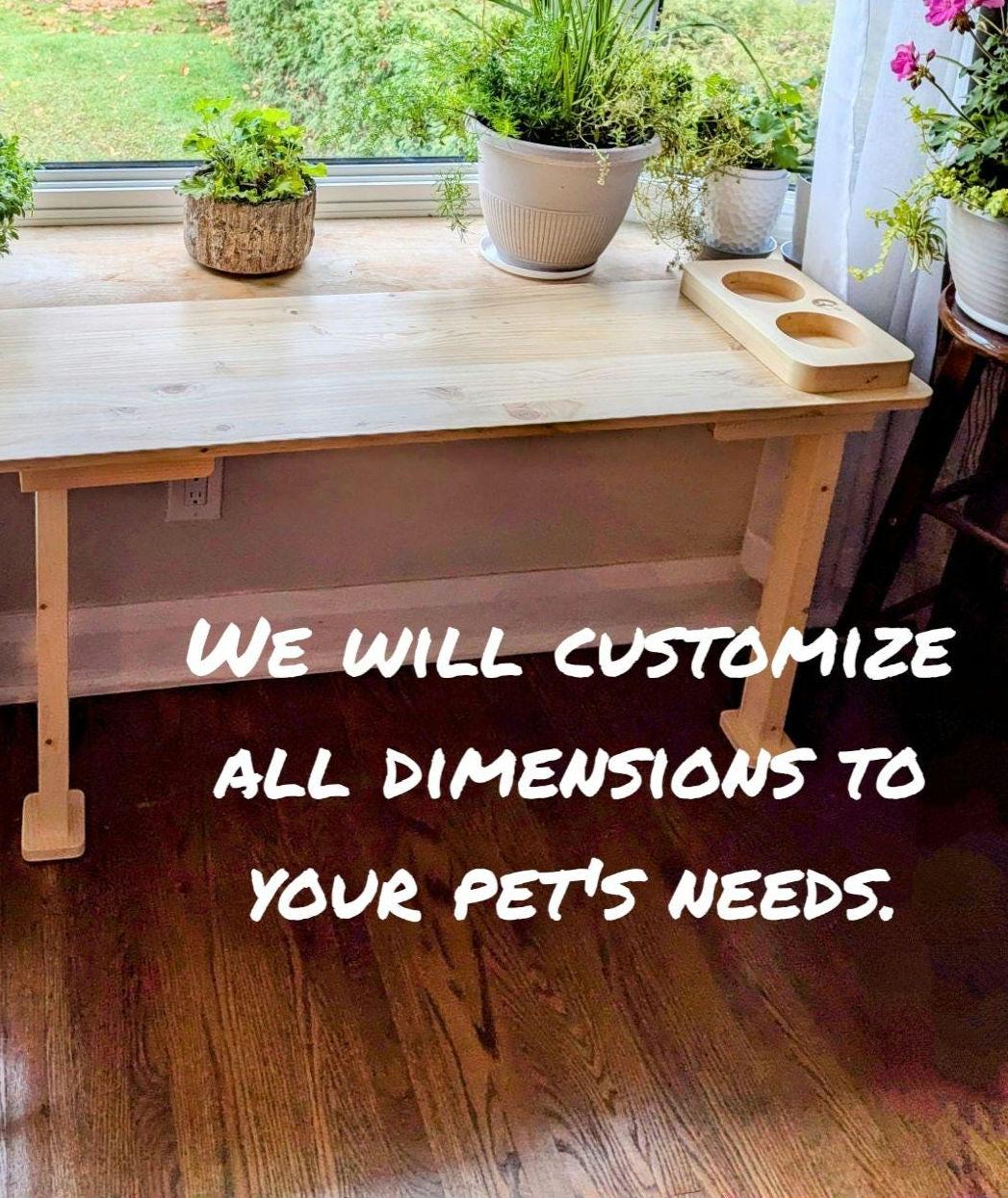 Wooden Dog Window Perch: Natural Wood Windowsill Seat, Custom Size - Etsy