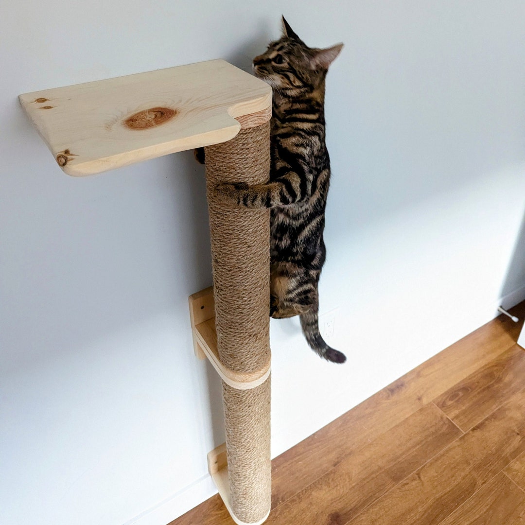 Cat Tree Furniture Wall Scratching Post Custom Modern Wooden Cat Tree ...