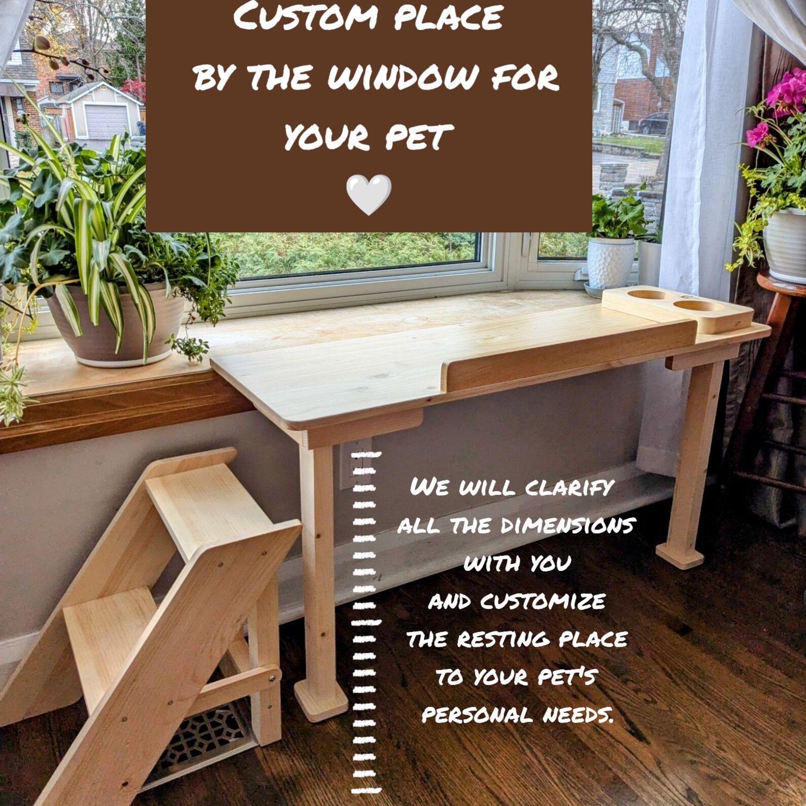 Dog Window Perch Winndow Seat for Pet Wooden Dog Furniture Windowsill ...