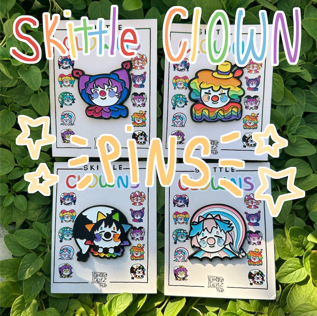 Skittle Clown Enamel Pins // Pride Clown Enamel Pins - Etsy