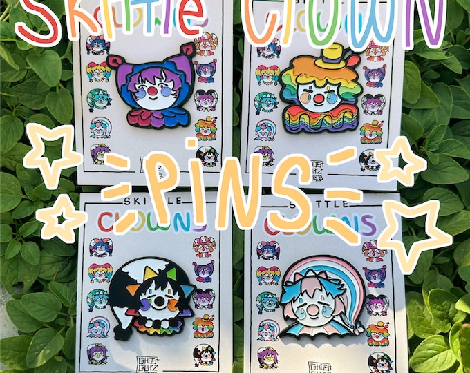 Skittle Clown Enamel Pins // Pride Clown Enamel Pins - Etsy