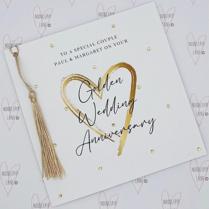 Golden Wedding Cards - Etsy UK
