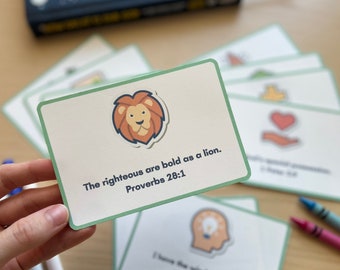 Kids Scripture Cards Printable Bible Verse Cards Affirmation Cards for ...
