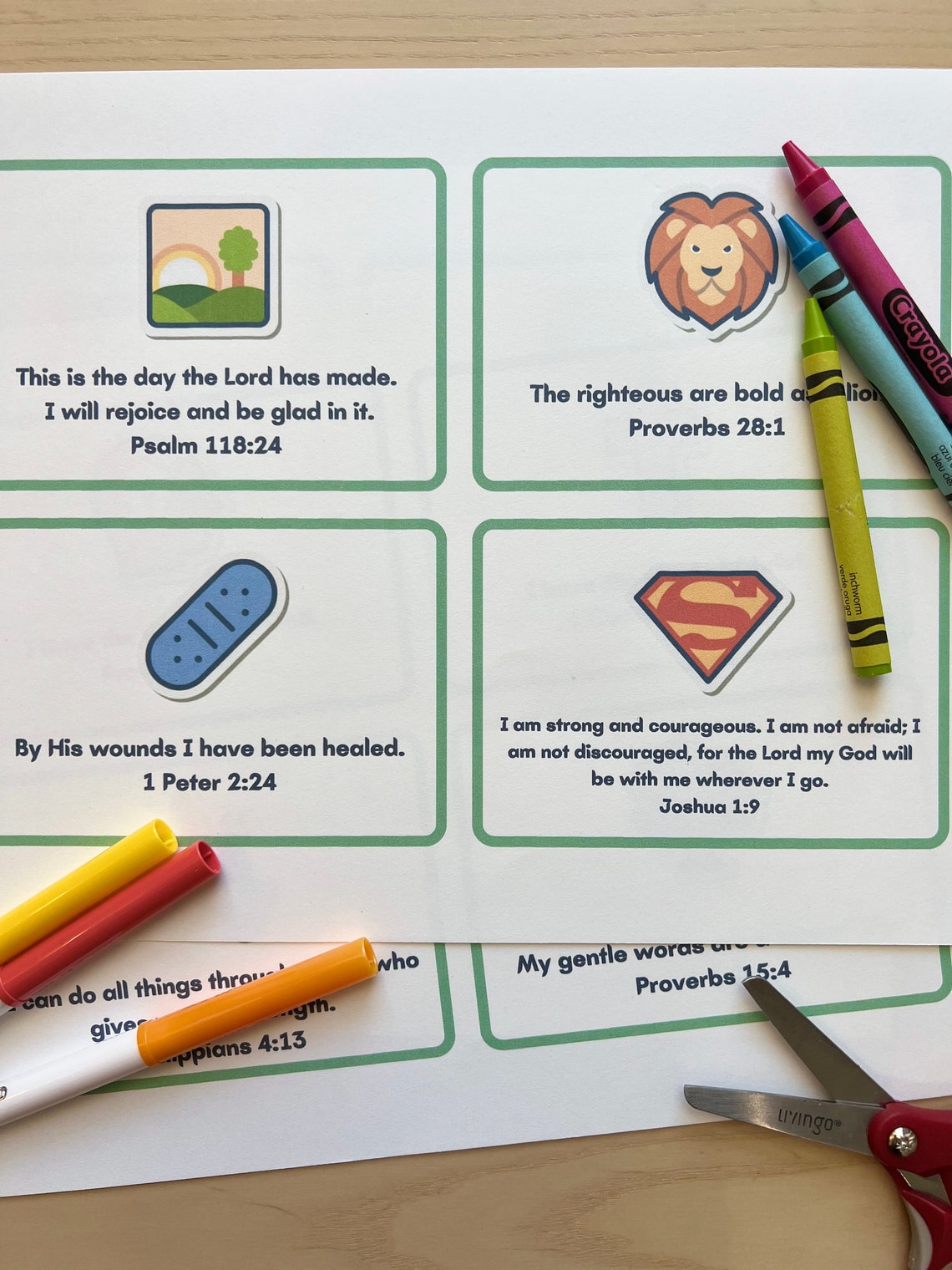 Kids' Scripture Cards | Children's Bible Verse Cards | Kids' Memory ...
