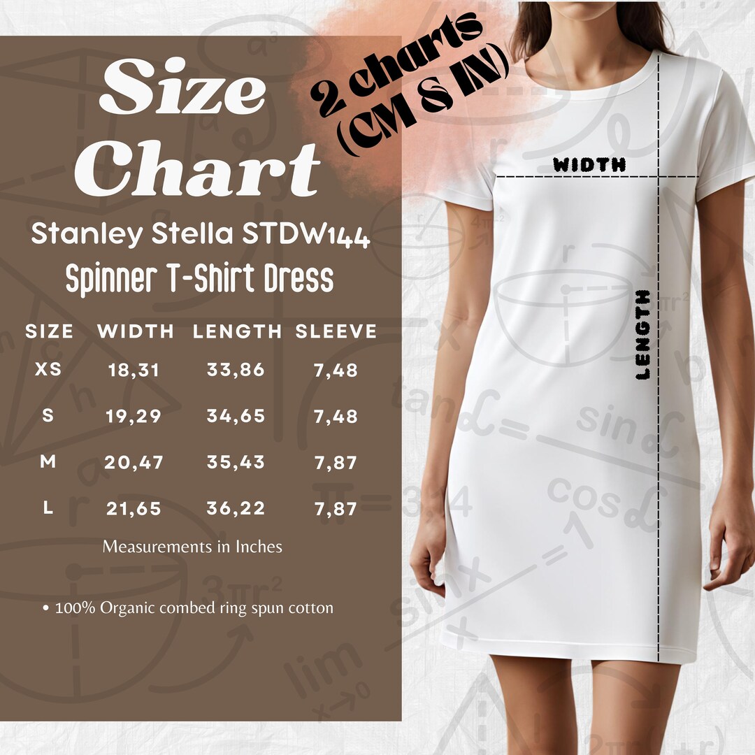 Stanley Stella STDW144 Size Charts, Size Guide Stanley Stella Dress ...