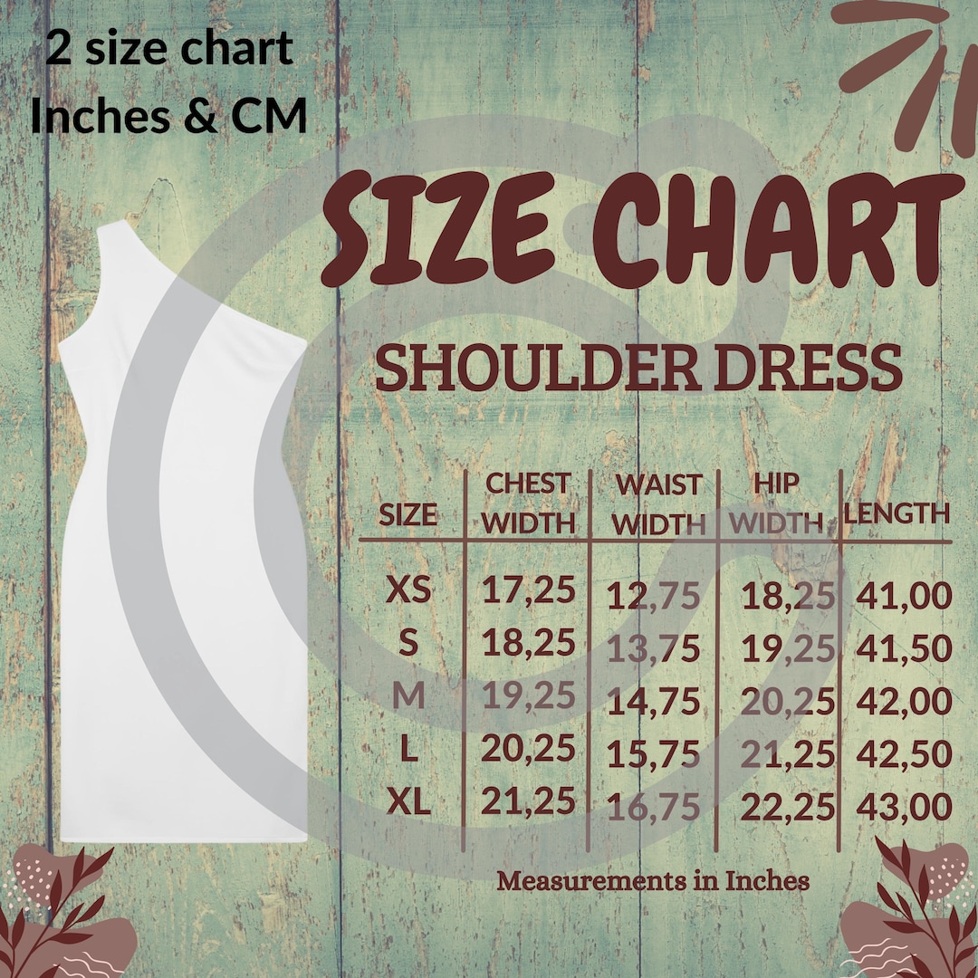Off-the-shoulder Dress Size Charts, Off-shoulder Dress, Shoulder Dress ...