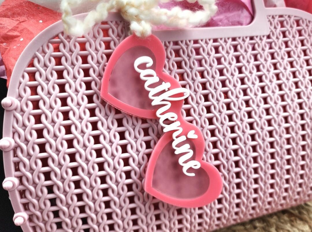 Heart Glasses Valentine's Day Tag Basket Tag Valentines Name Tag ...