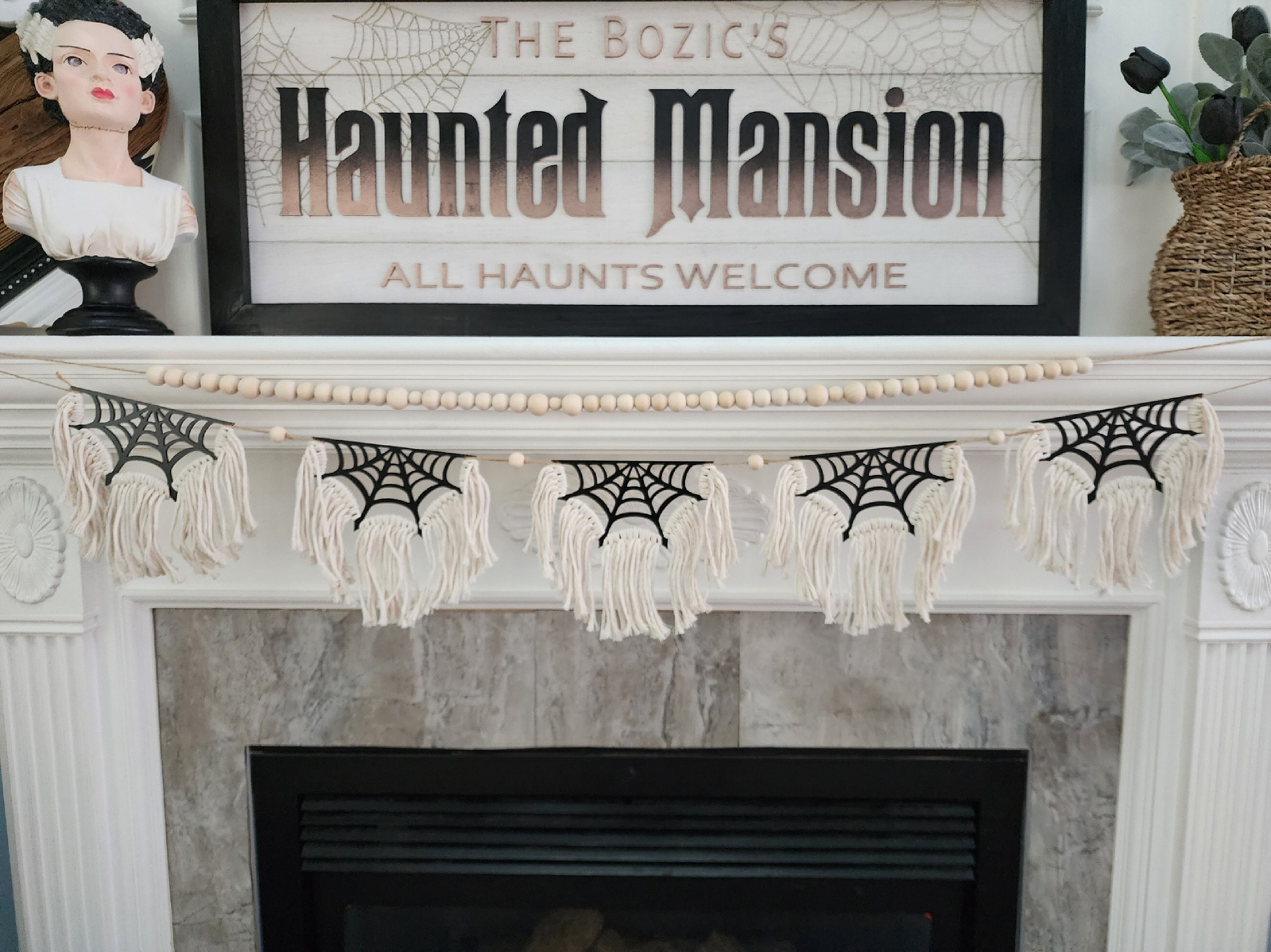 Spider Web Garland Halloween Garland Macrame Garland Mantel - Etsy