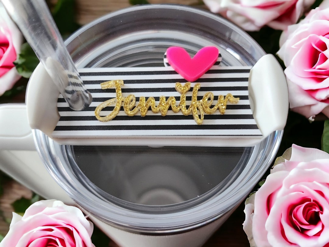 Gold Glittler Hot Pink Black and White Striped Stanley Topper ...