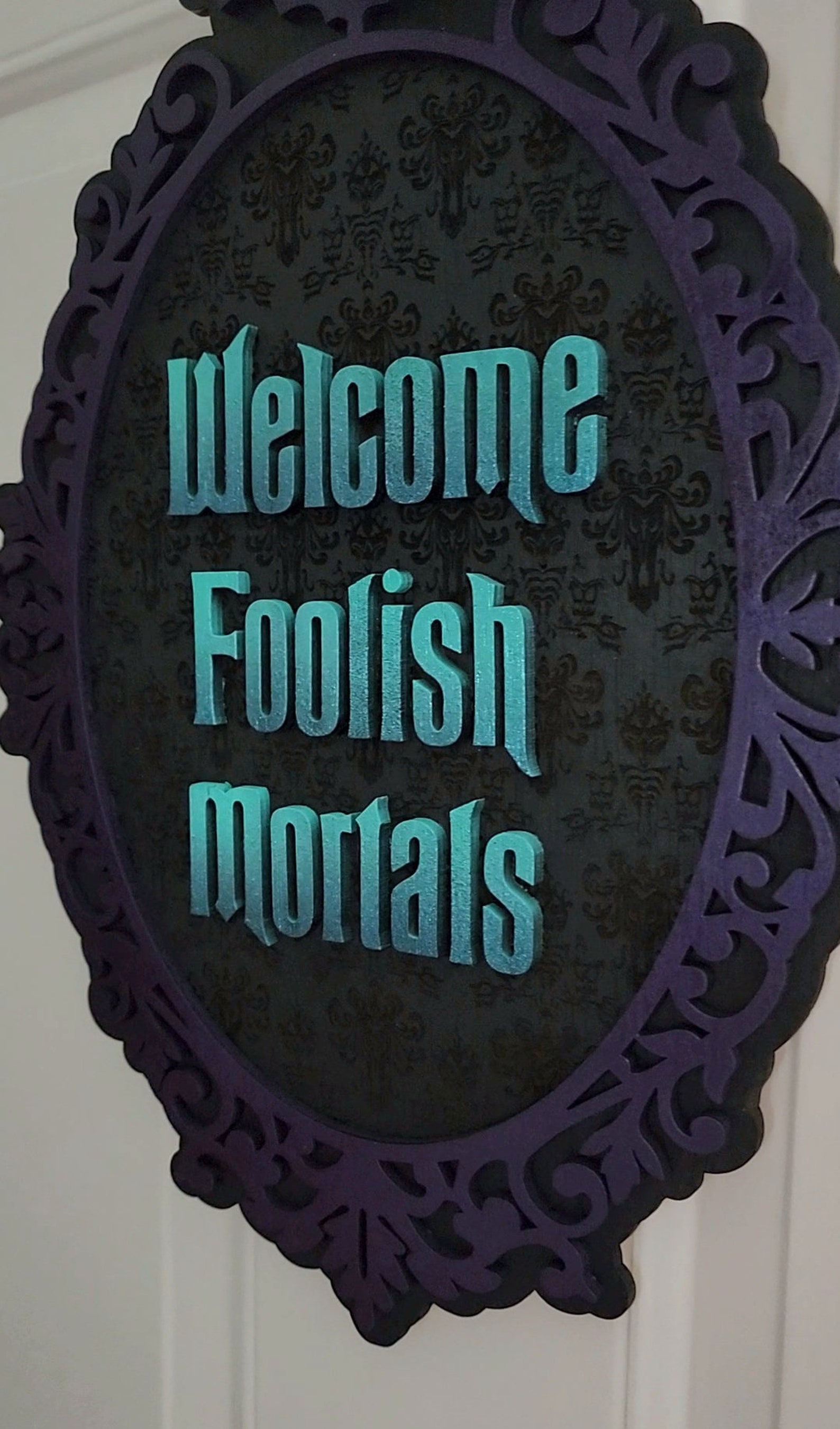 Welcome Foolish Mortals Door or Wall Hanger Decor Sign - Etsy