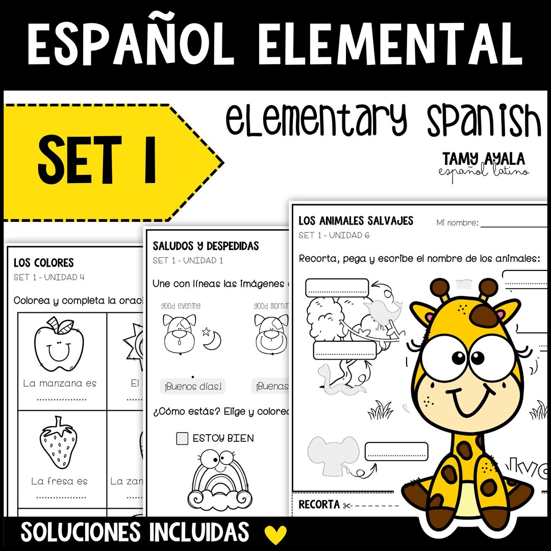 Spanish Worksheets for Kids | Set 1 | Greetings, Me, Numbers, Colors ...